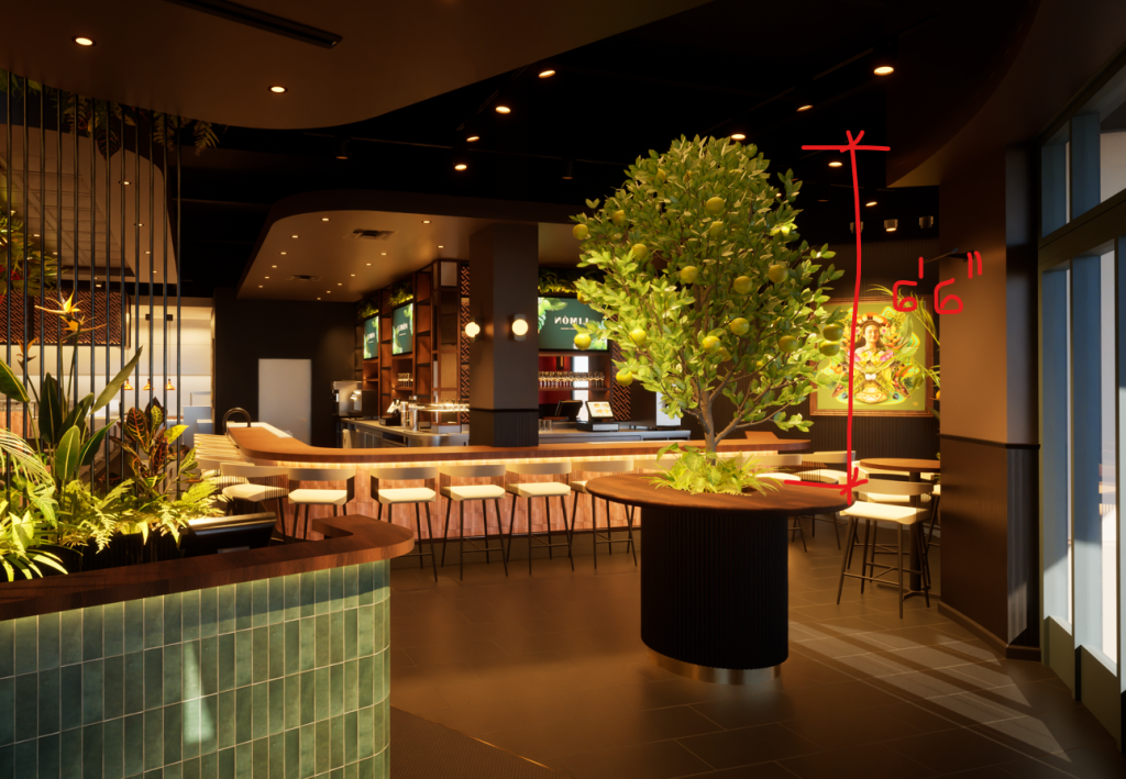 Lifelike Lime Tree Brings Elegance to Limon Restaurant - Make Be-Leaves